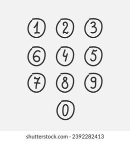 Hand Drawn Number Circle Set Vector Stock Vector Royalty Free Shutterstock