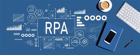 Robotic Process Automation Theme With Computer Keyboard And Office