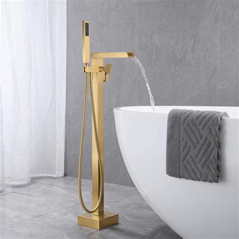 Bathroom Faucets Freestanding Floor Mount Tub Faucet Bathtub With Hand