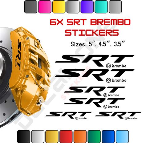 6x Dodge Srt Brembo Caliper Stickers