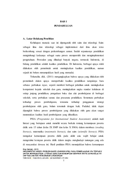 pdf implementasi model problem based learning pbl pada pembelajaran