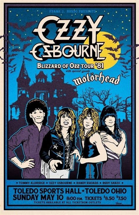Ozzy Osbourne Blizzard Of Oz Ozzy Osbourne Concert Posters Vintage