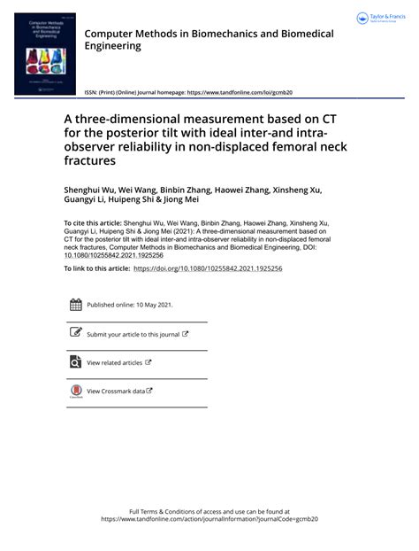 Pdf A Three Dimensional Measurement Based On Ct For The Posterior Tilt With Ideal Inter And
