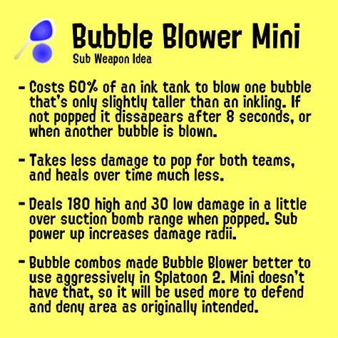 What If Bubble Blower Returned As A Sub Weapon Kit Ideas Included