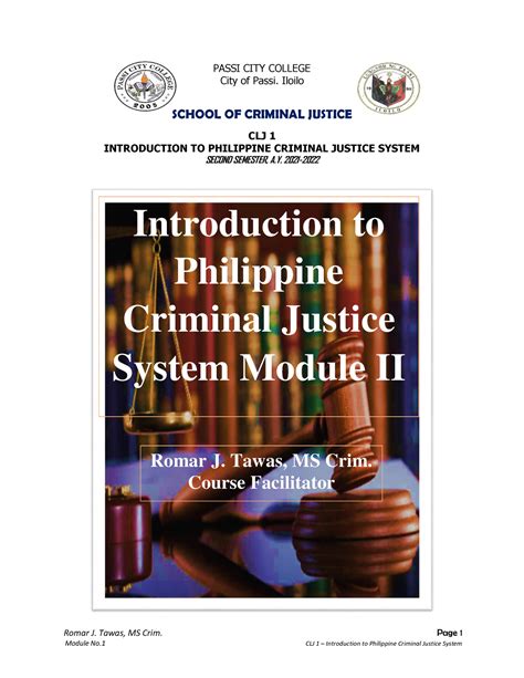 Pcc Cjs Module 2 Crime Romar J Tawas Ms Crim Page 1 Passi City
