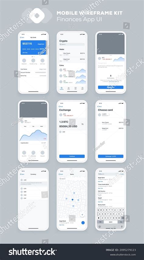 Mobile App Design Ui Ux Wireframe Stock Vector Royalty Free Shutterstock