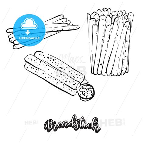 Hand Drawn Sketch Of Breadstick Bread Hebstreits