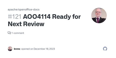 Aoo4114 Ready For Next Review · Issue 121 · Apacheopenoffice Docs · Github