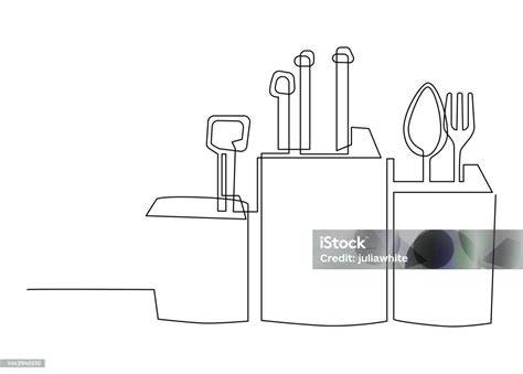 데스크탑 접시 선반 깨끗한 접시를 위한 정리함 식탁에 정물 연속 선 그리기 그림 0명에 대한 스톡 벡터 아트 및 기타 이미지 0명 가정 생활 가정 주방 Istock