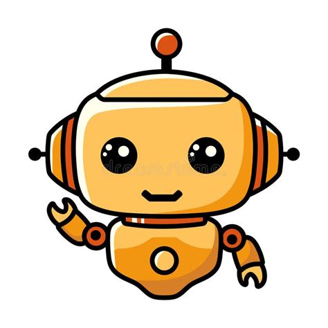 Cute Kawaii Robot Character Friendly Chat Bot Assistant For Online