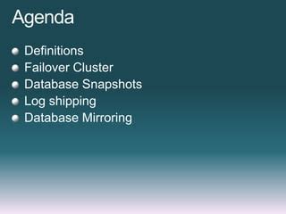 Disaster Recovery With Sql Server Ppt