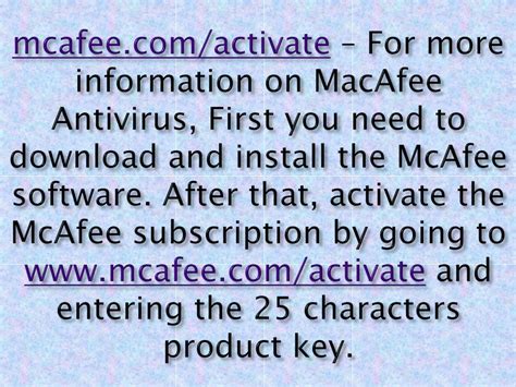 PPT Mcafee Com Activate Steps You Can Get Started With McAfee Security PowerPoint