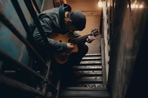 Premium Ai Image Acoustic Guitar Playing Neural Network Ai Generated