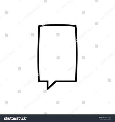 Vertical Speech Bubble Outline Icon Clipart Stock Vector Royalty Free 2002619534 Shutterstock