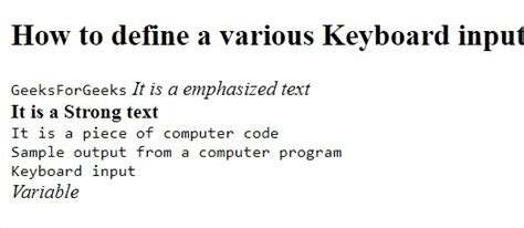 How To Define Keyboard Input In Html5 Geeksforgeeks