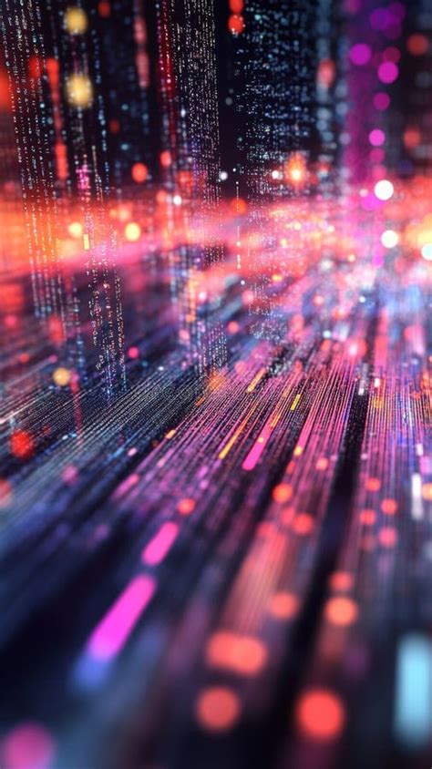 dynamic big data visualization with colorful light streams and patterns