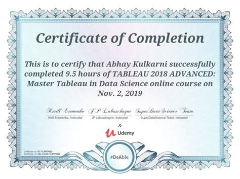 Abhay Kulkarni On Linkedin Completed The Tableau 2018 Advanced