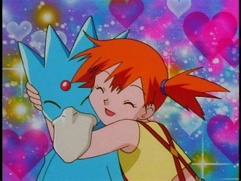 Misty From Pokemon Hugging Another Character Pokemon Heart 