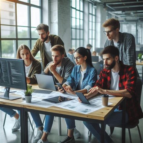 Software Developers Collaborating Premium Ai Generated Image