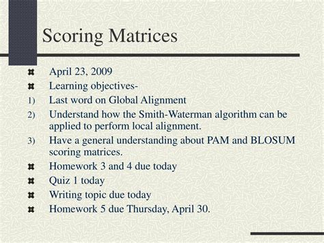PPT Scoring Matrices PowerPoint Presentation Free Download ID