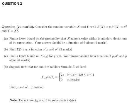 Solved QUESTION Question Marks Consider The Random Chegg