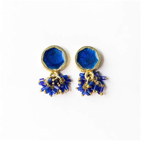 Kimberly Enamel Earring Royal Blue Inkalloy Llc