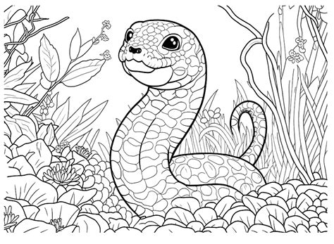 Feuille De Coloriage De Python Mignon Coloriages De Python