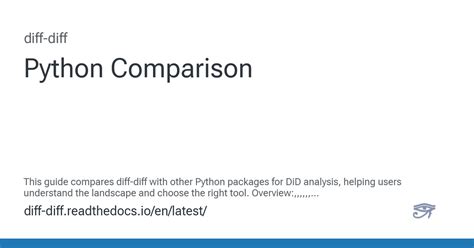 Python Comparison — Diff Diff Documentation