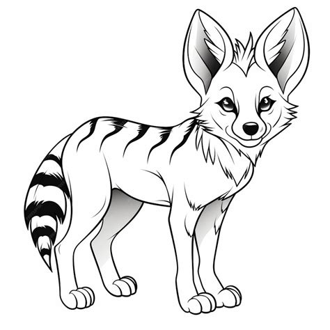 Premium Ai Image Aardwolf Kindergarden Art Cute Angel Cute Coloring Book Kawaii Line Art