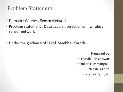 Wireless Sensor Network Ppt