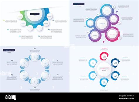 Set Of Six Option Circle Infographic Design Templates Vector