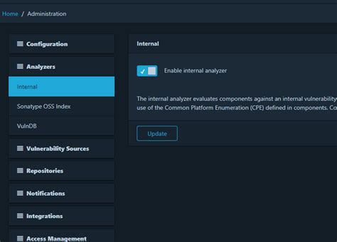 cannot measure vulnerability while disable oss index and enable internal analyzer