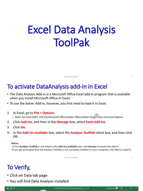 Excel Dataanalysis Toolpak Pdf