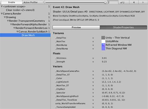 unity manual frame debugger