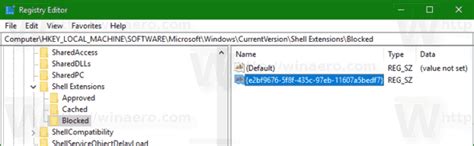 remove share context menu in windows 10