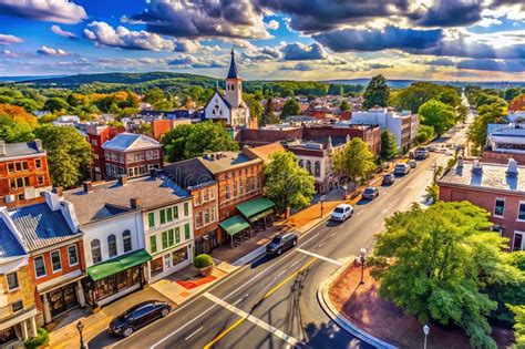 Stunning Aerial Panorama Of Downtown Leesburg Virginia A Droneseye View