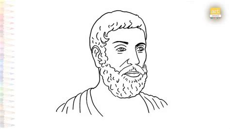 Pythagoras Drawing Easy Art Tutorial How To Draw Pythagoras Step By