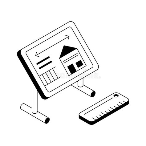 Well Crafted Isometric Icon Of A Home Design Concept Stock Vector