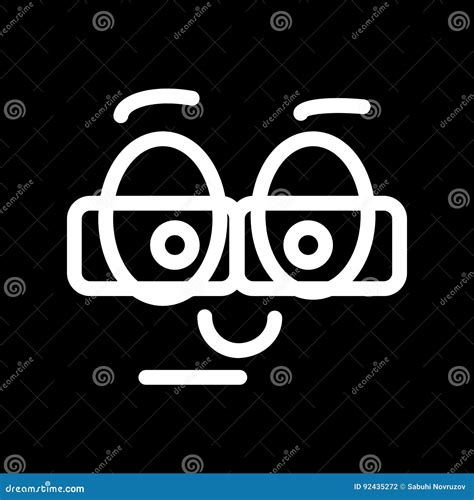Nerd Emoticon Vector Smiley Stock Vector Illustration Of Education Button 92435272