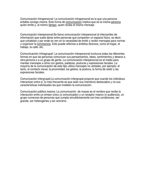 Tipos De Comunicacion Pdf