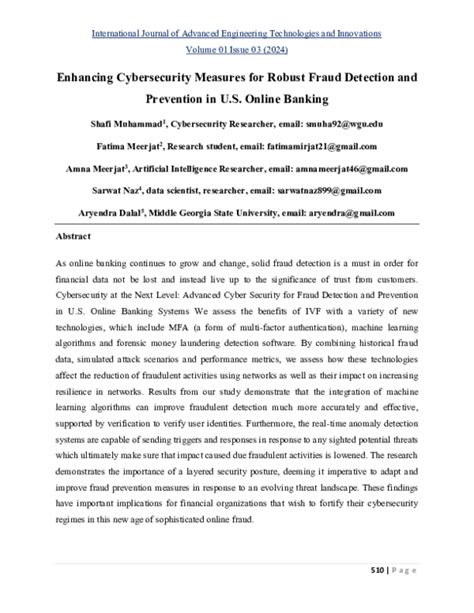 Pdf Enhancing Cybersecurity Measures For Robust Fraud Detection