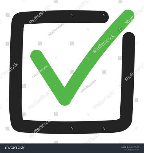 Hand Drawn Checkbox Green Check Mark Doodle Stock Vector Royalty Free 2609997415 Shutterstock