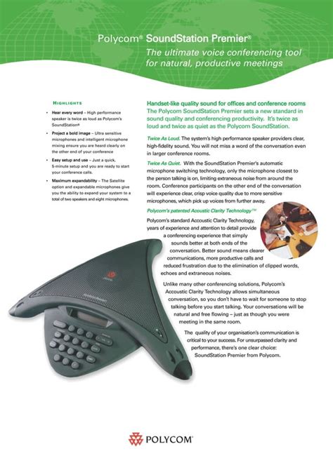 polycom soundstation premier data sheet pdf