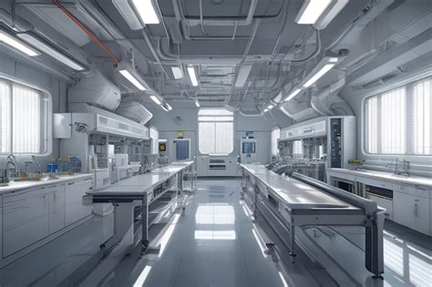 Premium Ai Image Realistic Photorealistic Futuristic Science Lab