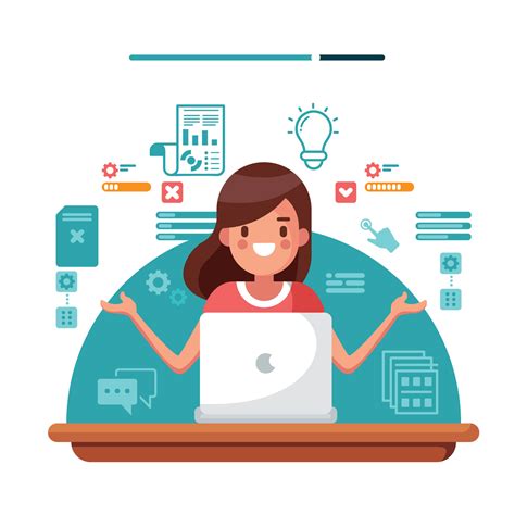 Female Developer Vector Art At Vecteezy