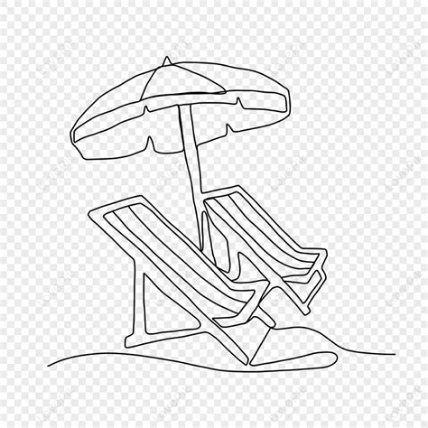 바다 일러스트 해변 의자의 추상 선 그리기 캐릭터 휴가 요약 Png 일러스트 무료 다운로드 Lovepik