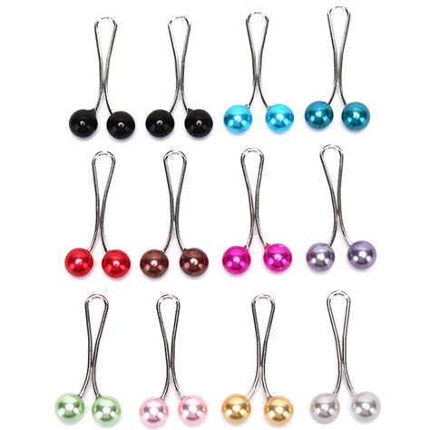 12pcs 진주 스카프 브로치 핀 Headscarf 목도리 스카프 레이디 이슬람 스카프 Hijab 클립 핀 고정 스트랩 안티