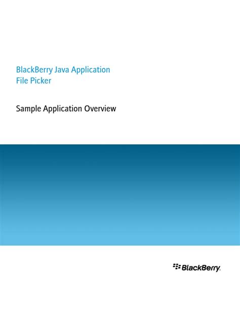 Blackberry Java Application Sample Application Overview 996596