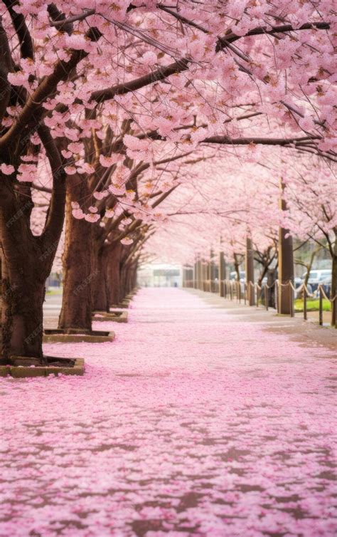 Premium Ai Image Serene Japanese Sakura Landscape