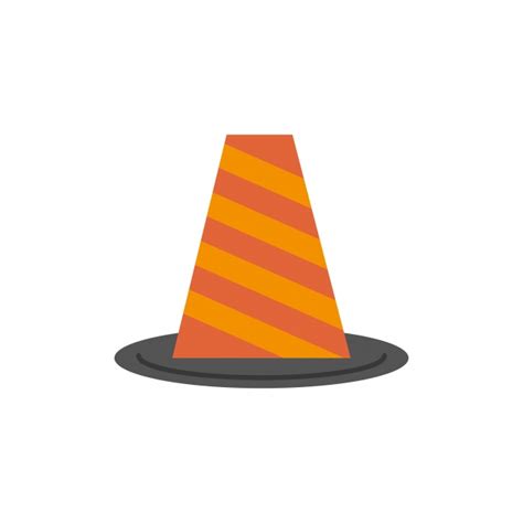 Cone Protection Road Roadblock Stop Warning Flat Color Ico Background Business Concept Png